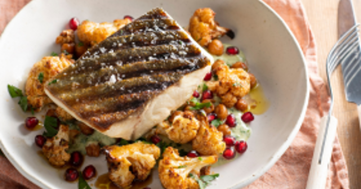 Chargrilled Kingfish with Roasted Cauliflowers and Chickpea Salad ...